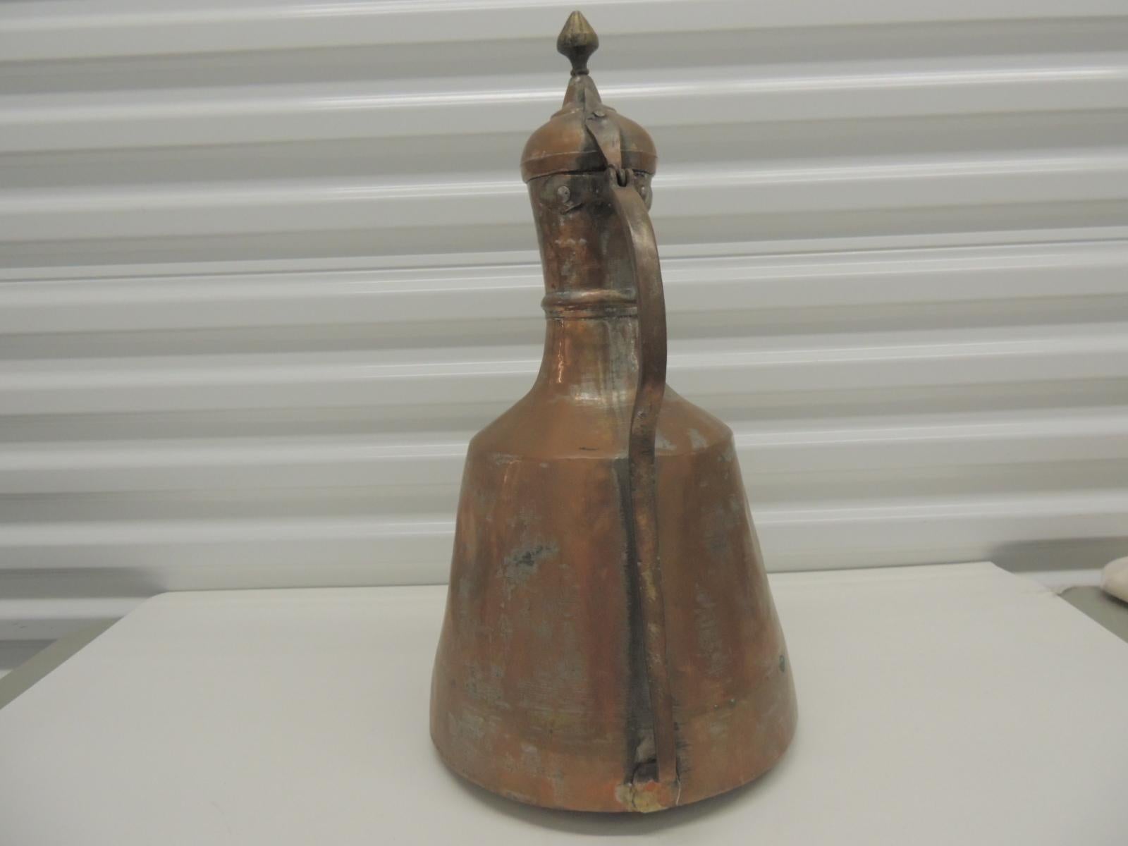 Vintage Middle Eastern Cooper Tall Water Ewer with Handle For Sale at ...