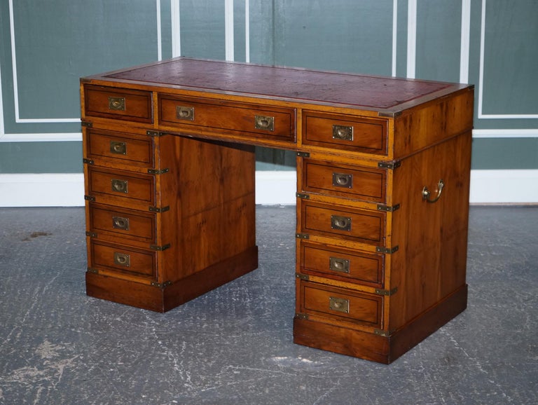 Vintage Military Campaign Burgundy Leather Top Brass Handles For Sale ...