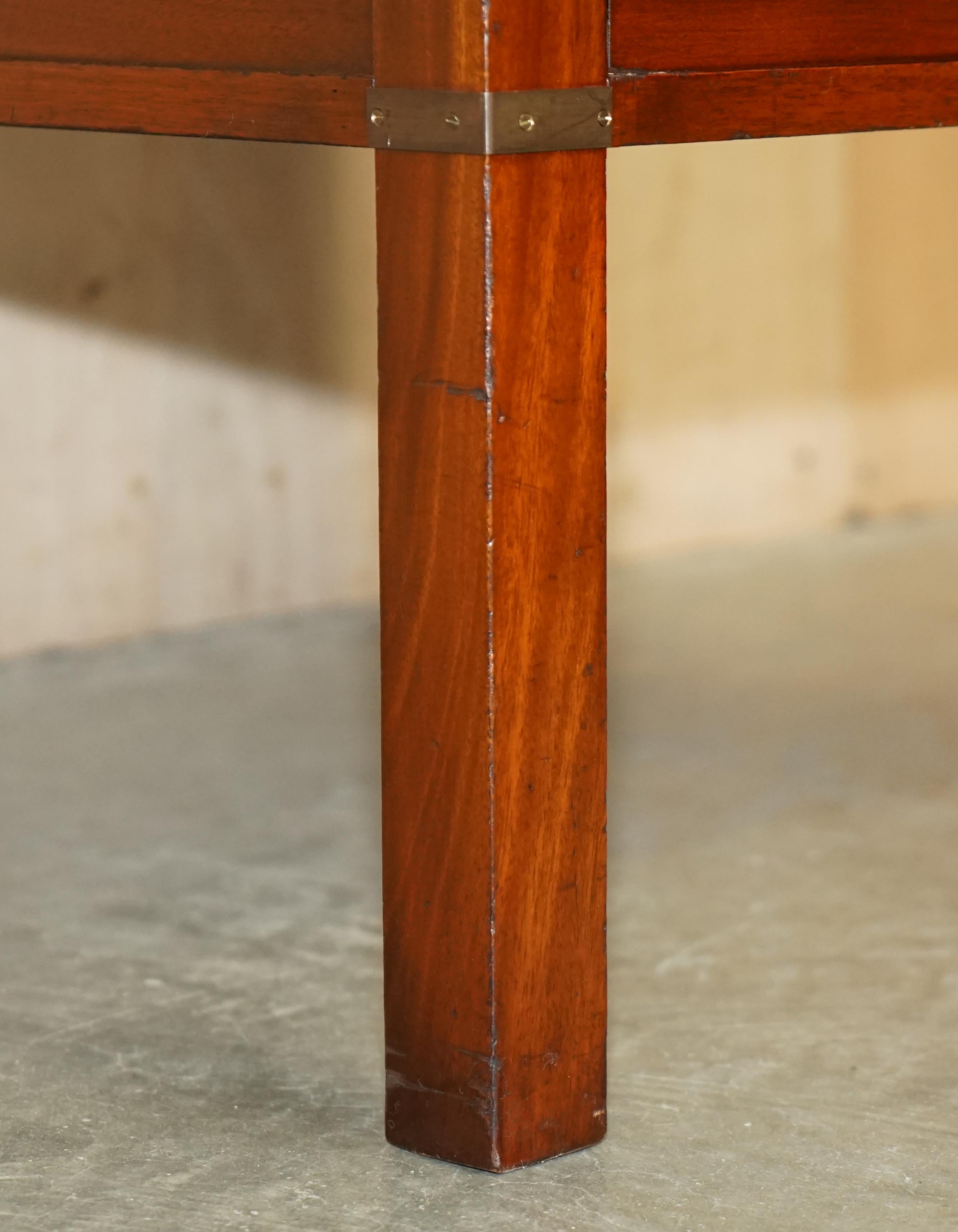 Vintage Military Campaign Hardwood and Brown Leather Campaign Coffee ...