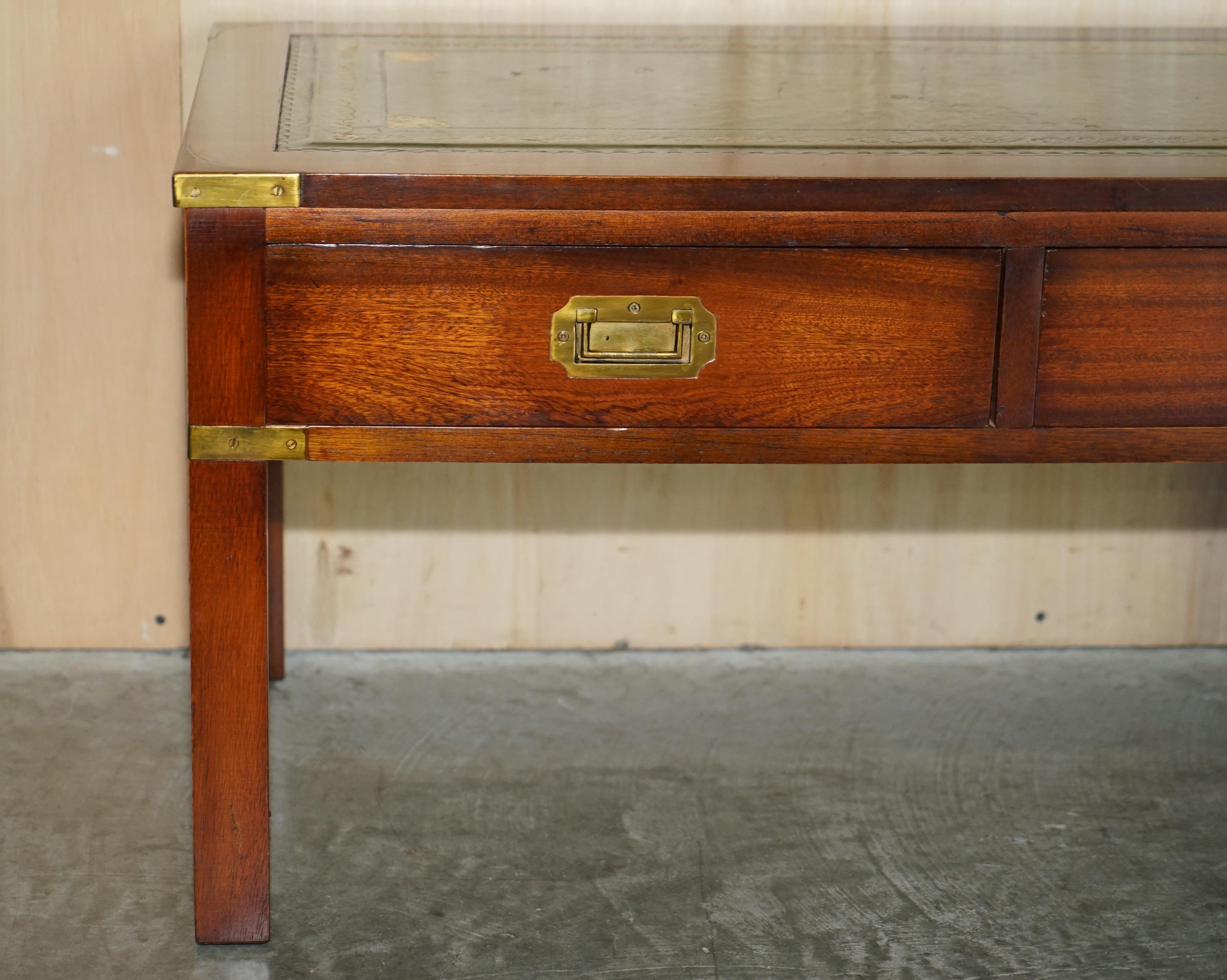 Vintage Military Campaign Hardwood and Green Leather Campaign Coffee ...