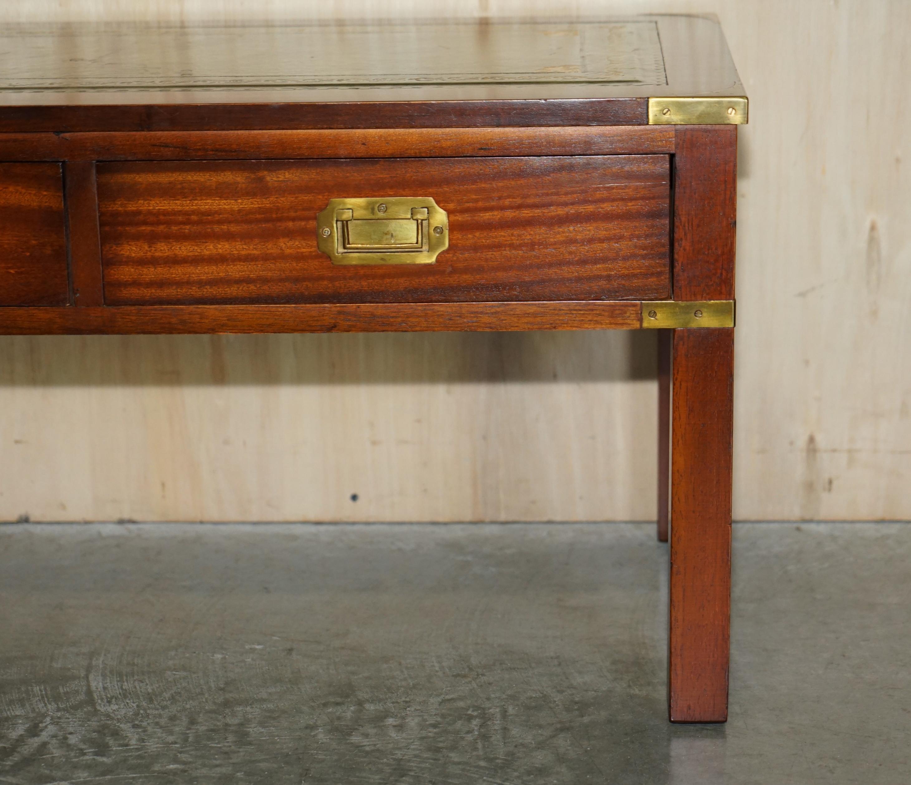 Vintage Military Campaign Hardwood and Green Leather Campaign Coffee ...