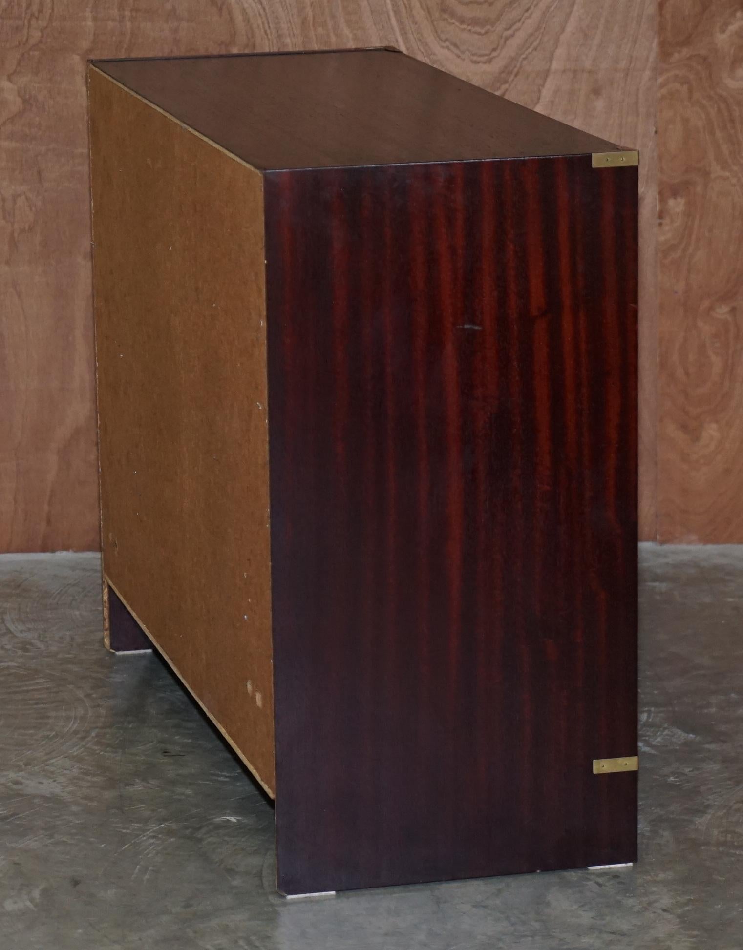 Vintage Military Campaign Style Sideboard Cupboard with Twin Drawers to ...