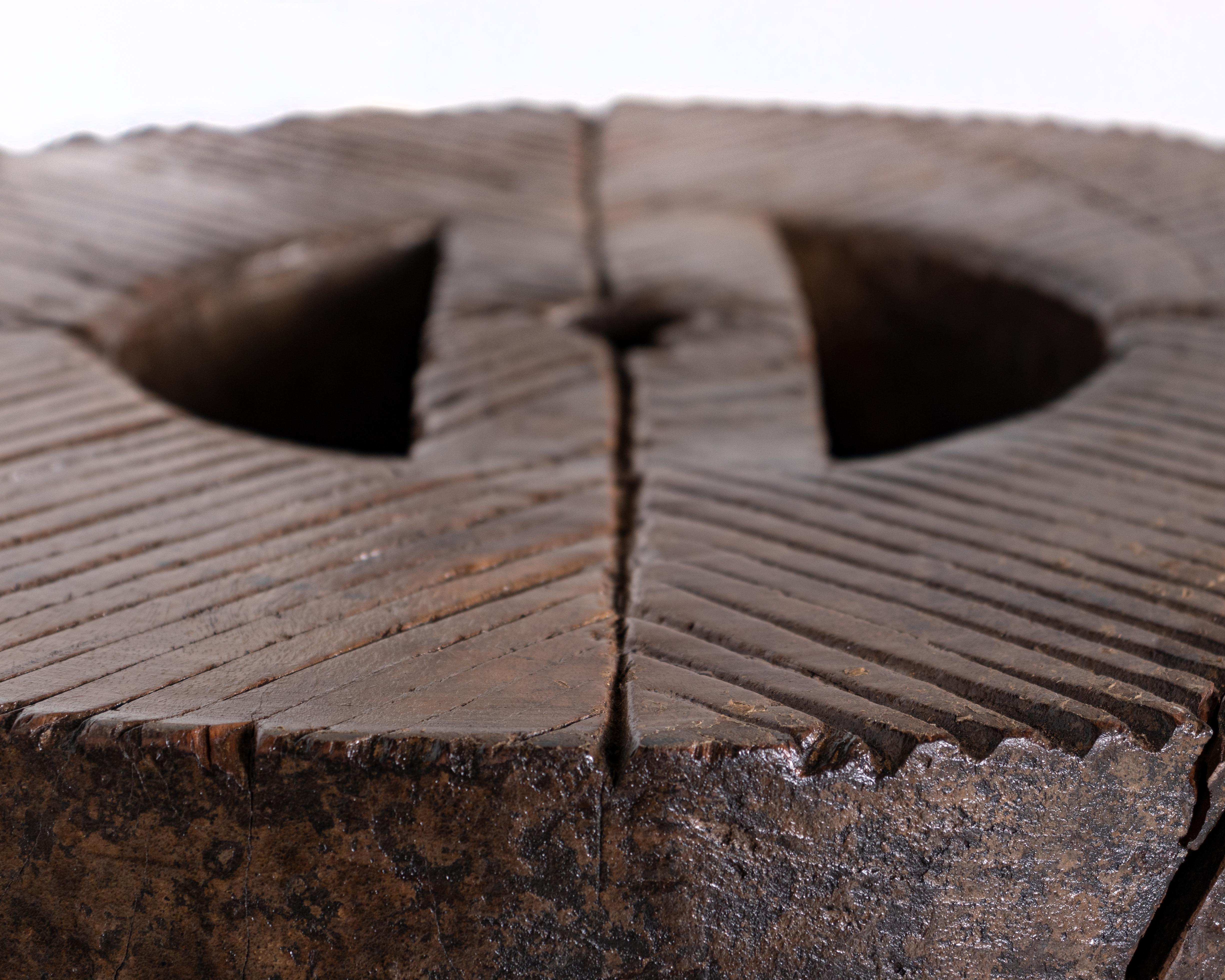 Vintage Mill Wheel on Steel Mount as End Table at 1stDibs