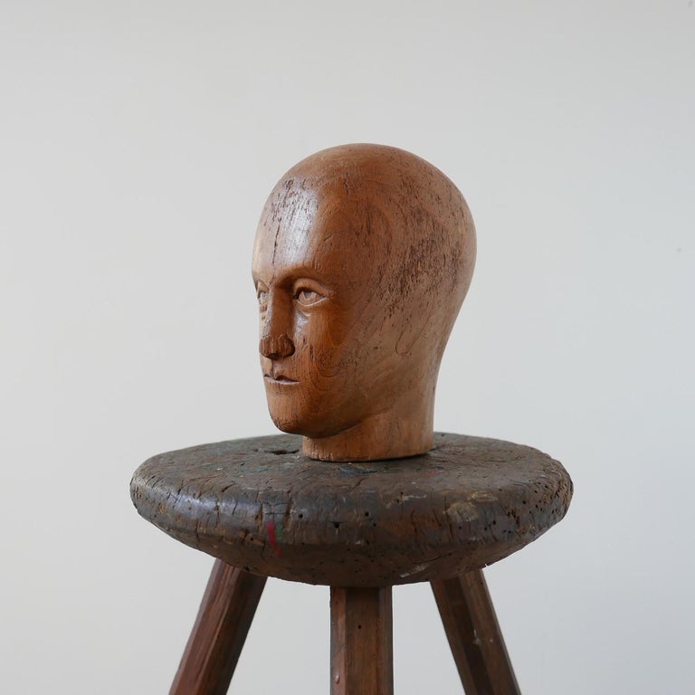 Vintage Millinery Wooden Head at 1stDibs | antique millinery head