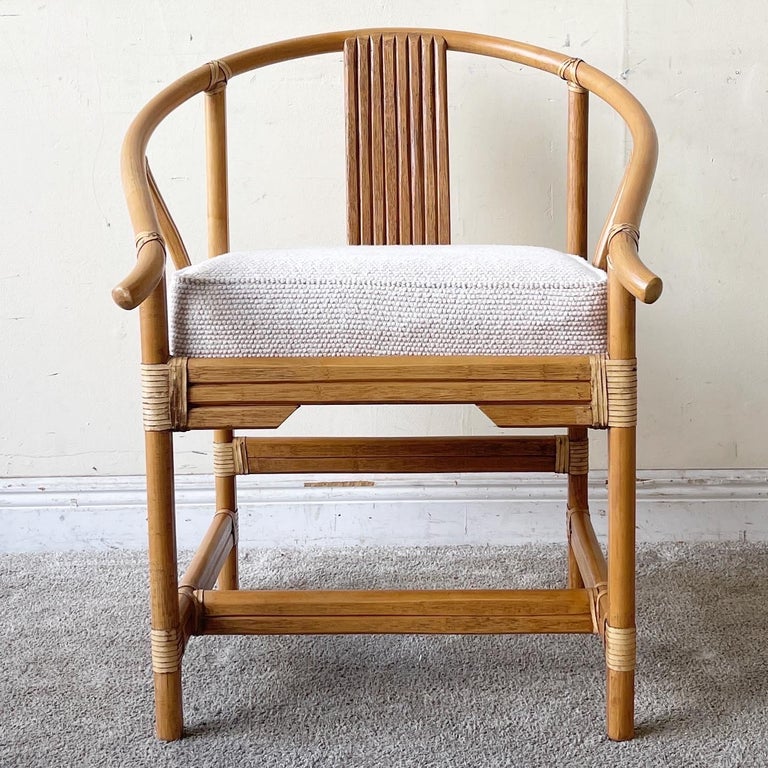 Vintage Ming Style Bamboo and Rattan Arm Chair by Ficks Reed For Sale ...