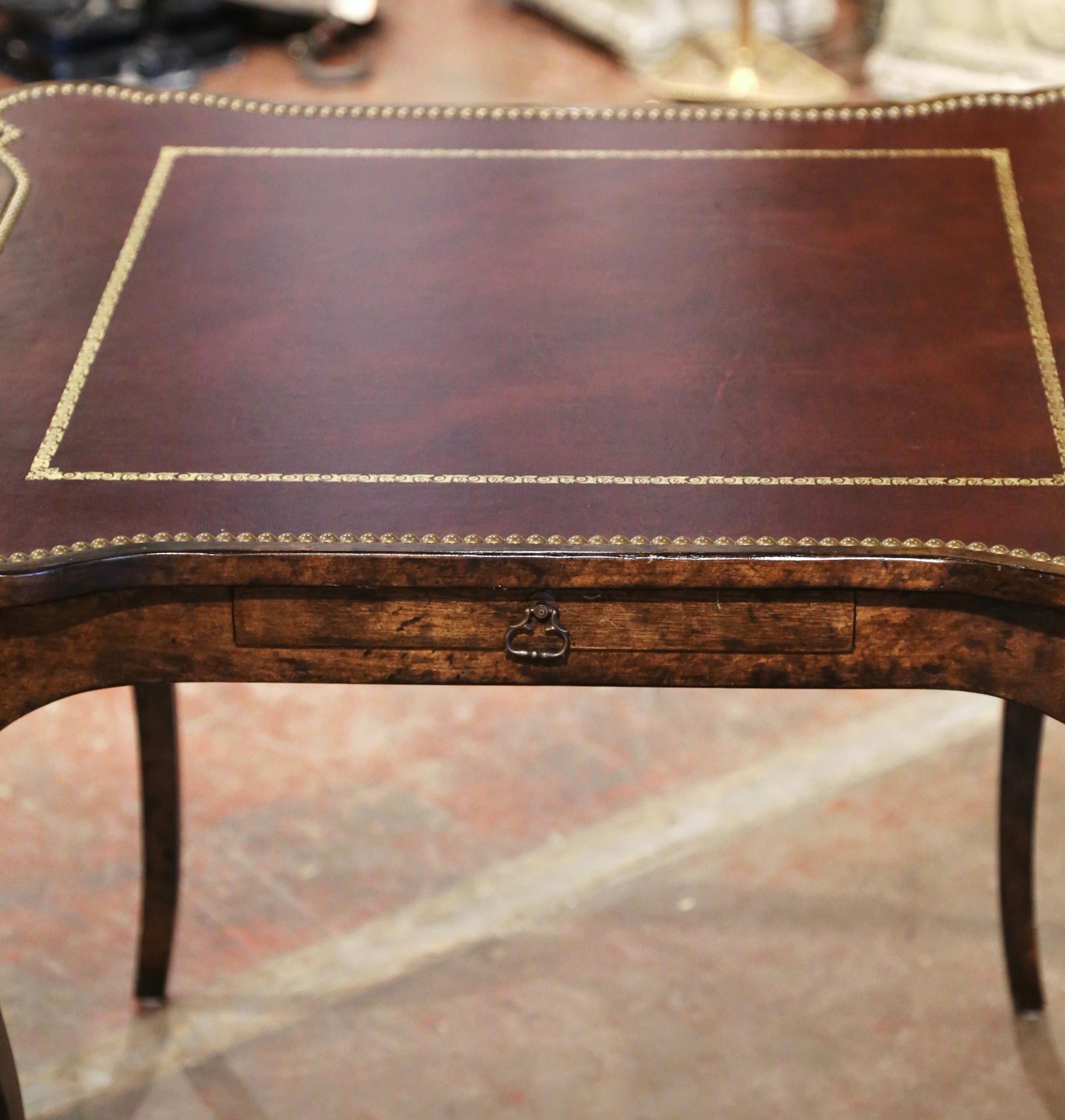 Vintage Minton Spidell Louis XV Style Leather Top Carved Walnut Game ...