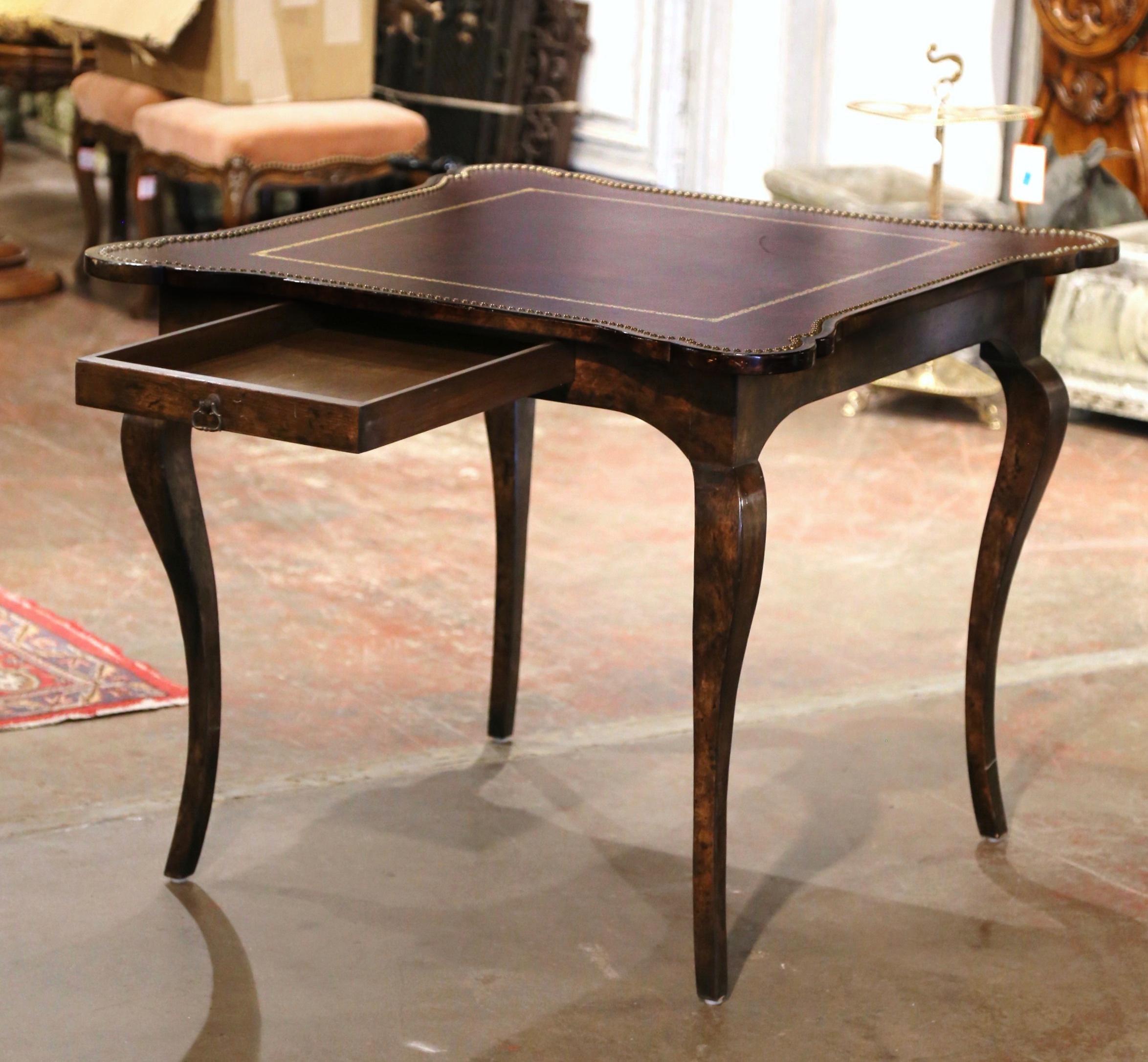 Vintage Minton Spidell Louis XV Style Leather Top Carved Walnut Game ...