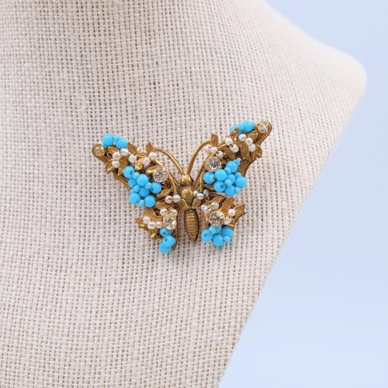 Vintage Miriam Haskell Butterfly Brooch at 1stDibs