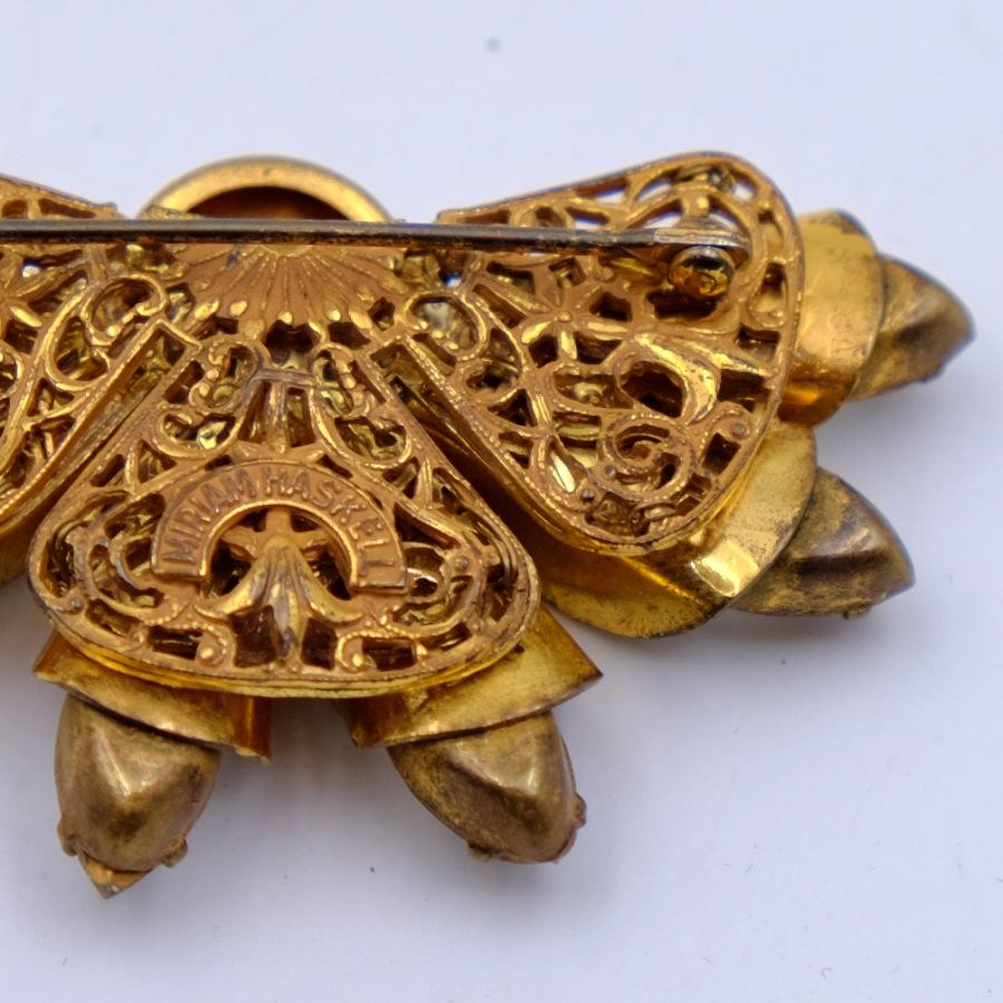 Vintage Miriam Haskell Fan Pin 1950s at 1stDibs