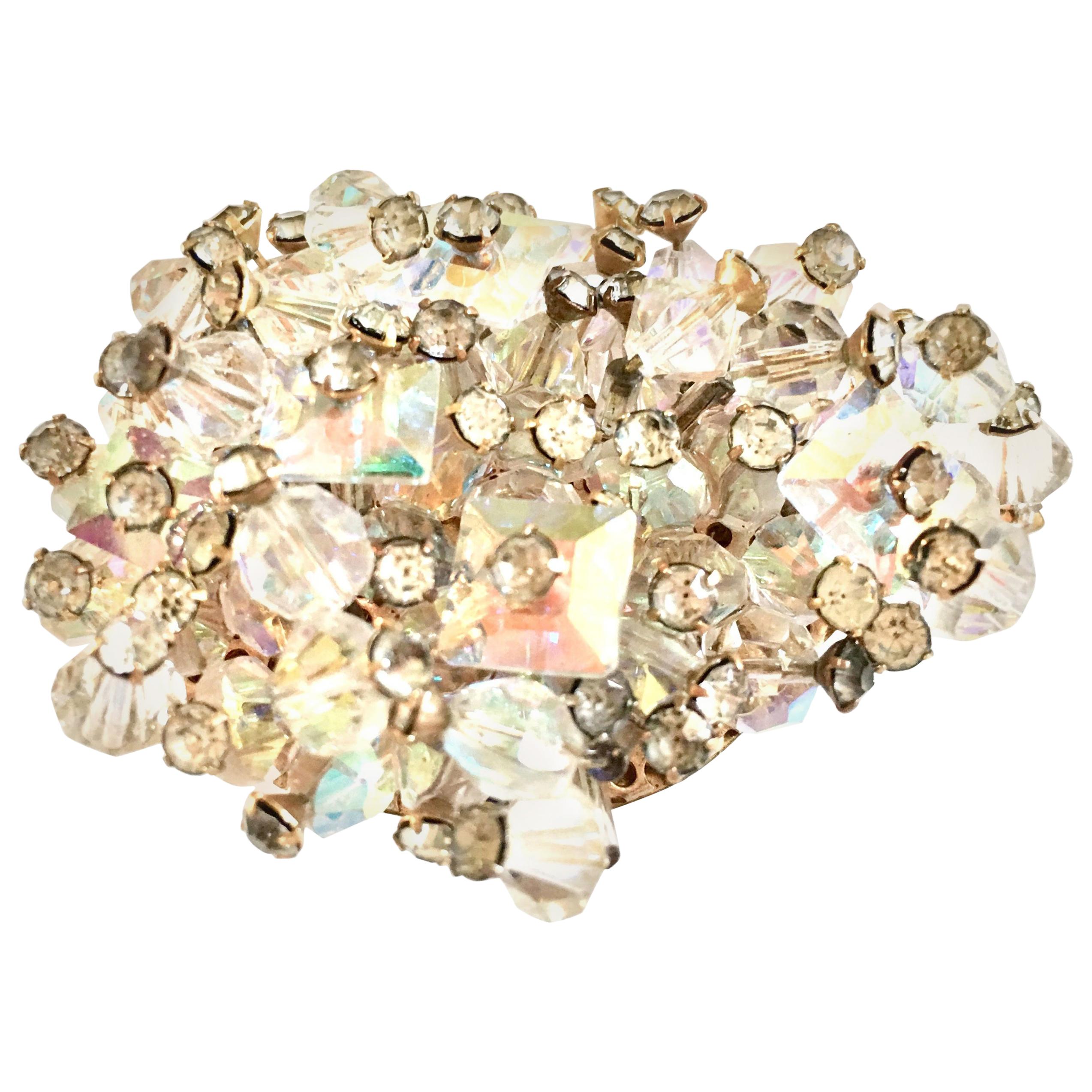 Mid-20th Century Miriam Haskell Style Gold and Austrian Crystal ...