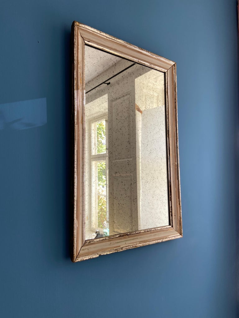 Vintage Mirror in Antique Wooden Frame, France, 20th Century For Sale ...