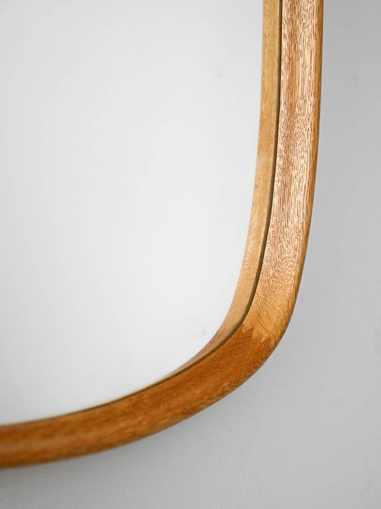 Vintage Mirror with Oak Frame For Sale at 1stDibs