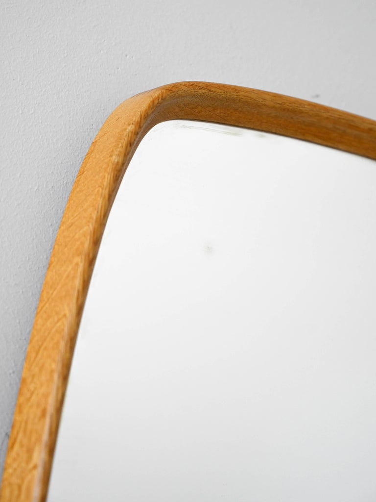 Vintage Mirror with Oak Frame For Sale at 1stDibs