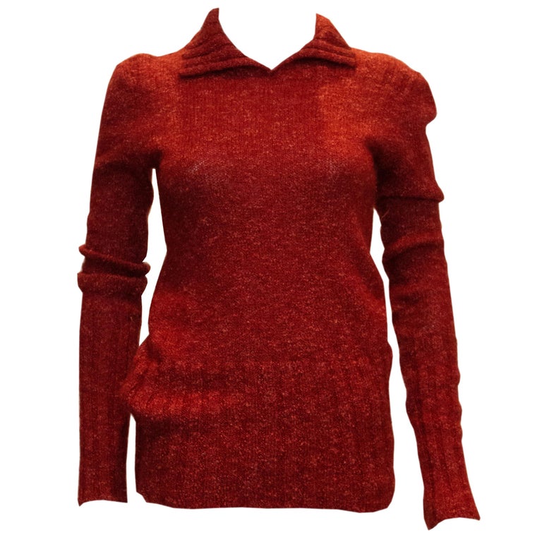 Vintage Missoni Brown Label Rust Red Wool Jumper For Sale at 1stDibs