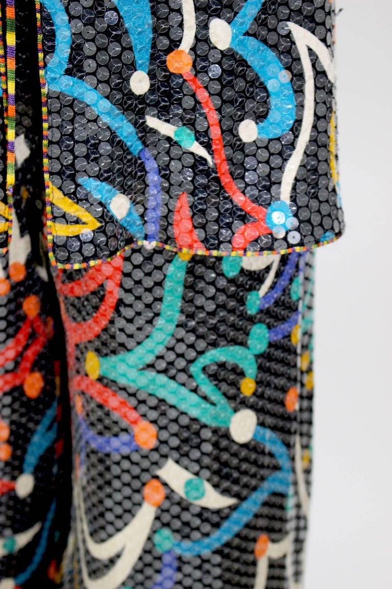 Vintage Missoni Shimmery Silk Jersey Colorful Print Sequin Top Pant Set ...
