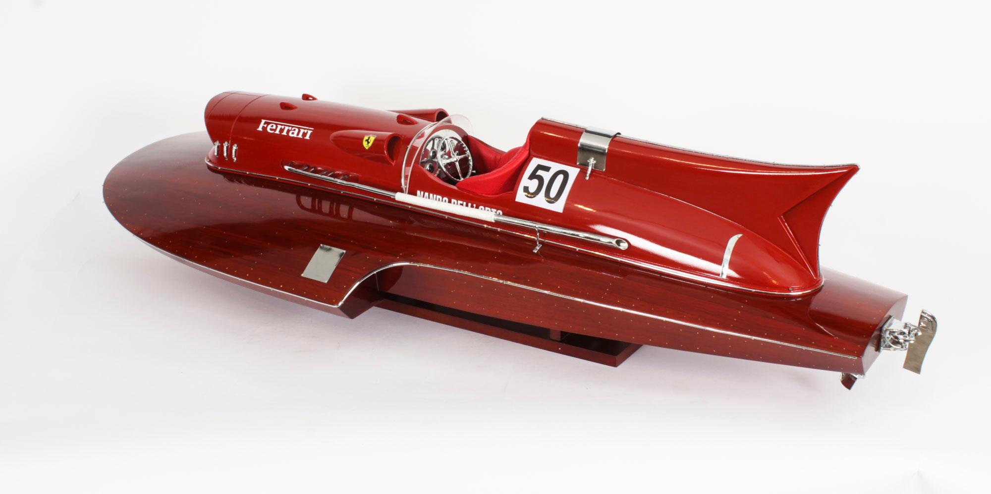 Vintage Model of a Ferrari Arno XI Hydroplane 1954 37" Long 20th ...