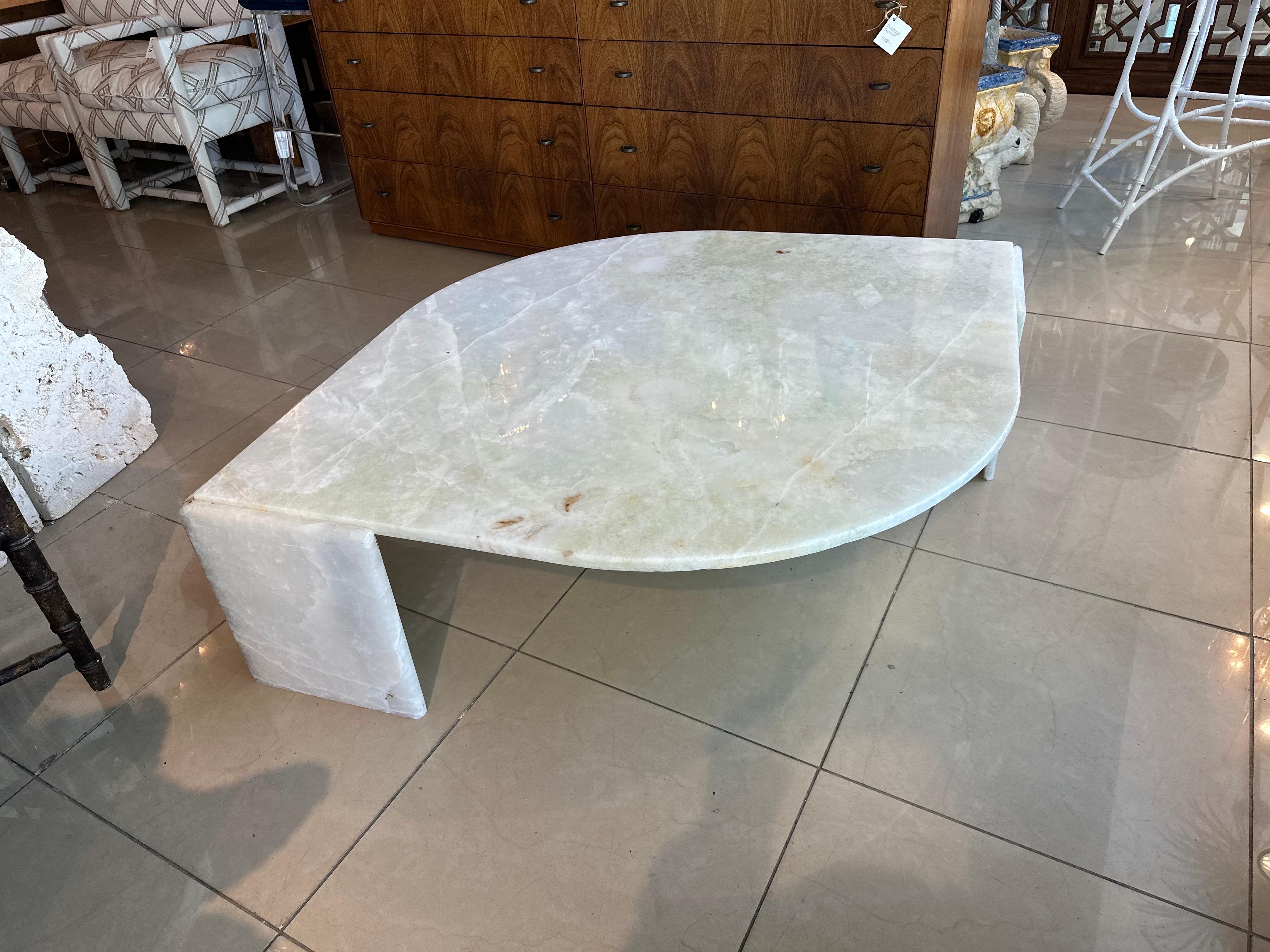 Vintage Modern 1970s Italian Onyx Stone Marble Coffee Cocktail Table ...