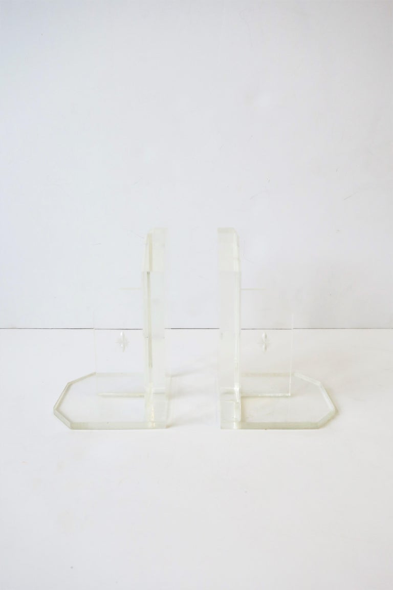Vintage Modern Acrylic Bookends, Pair For Sale at 1stDibs