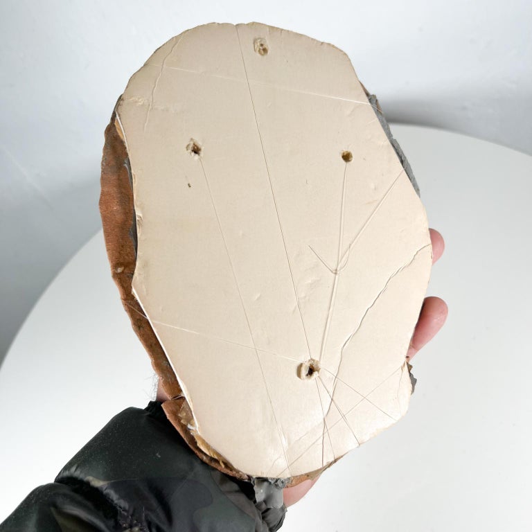 Vintage Modern Art Hand Crafted Pottery Sculpted Old Mask Distressed ...