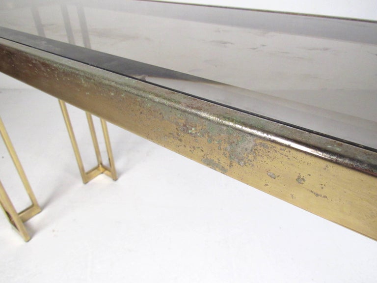 Vintage Modern Brass Finish Console Table For Sale at 1stDibs | brass ...