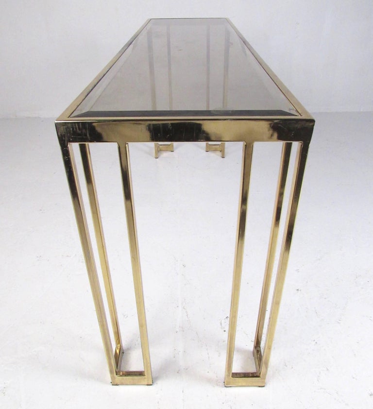 Vintage Modern Brass Finish Console Table For Sale at 1stDibs | brass ...