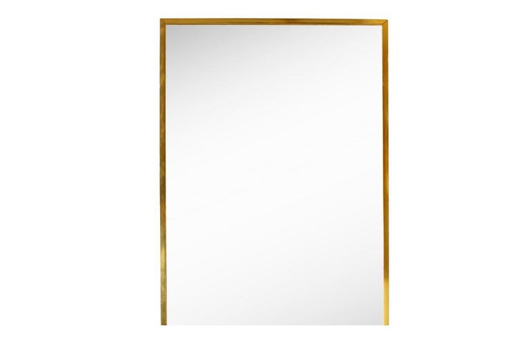Vintage Modern Brass Rectangular Mirror at 1stDibs
