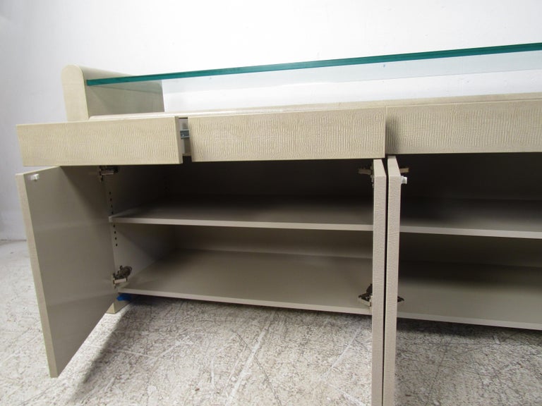 Vintage Modern Buffet Table with Glass Shelf For Sale at 1stDibs ...
