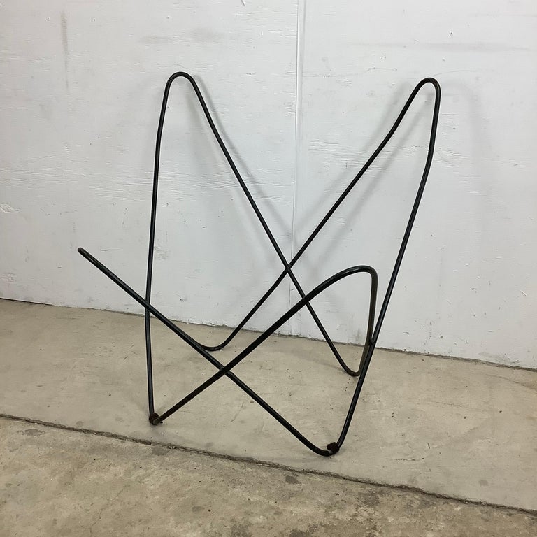 Vintage Modern Butterfly Chair With Iron Frame And Leather Seat For ...