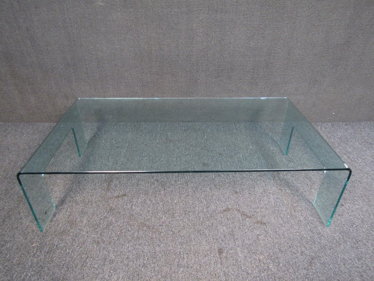 Vintage Modern Calligaris Glass Coffee Table For Sale at 1stDibs
