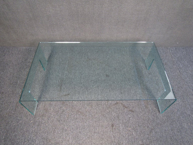 Vintage Modern Calligaris Glass Coffee Table For Sale at 1stDibs