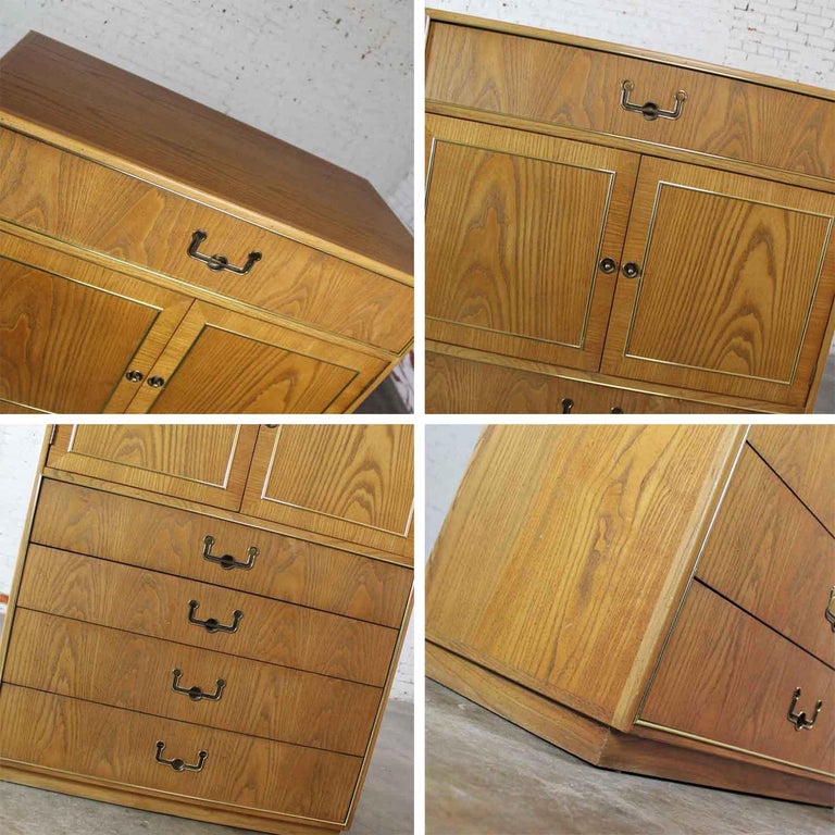 Vintage Modern Campaign Style Oak Gentlemen’s Chest by Founders ...