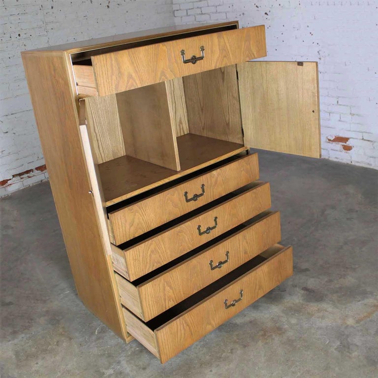 Vintage Modern Campaign Style Oak Gentlemen’s Chest by Founders ...