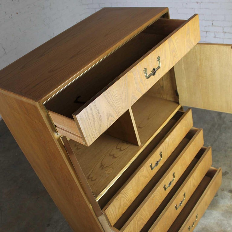 Vintage Modern Campaign Style Oak Gentlemen’s Chest by Founders ...