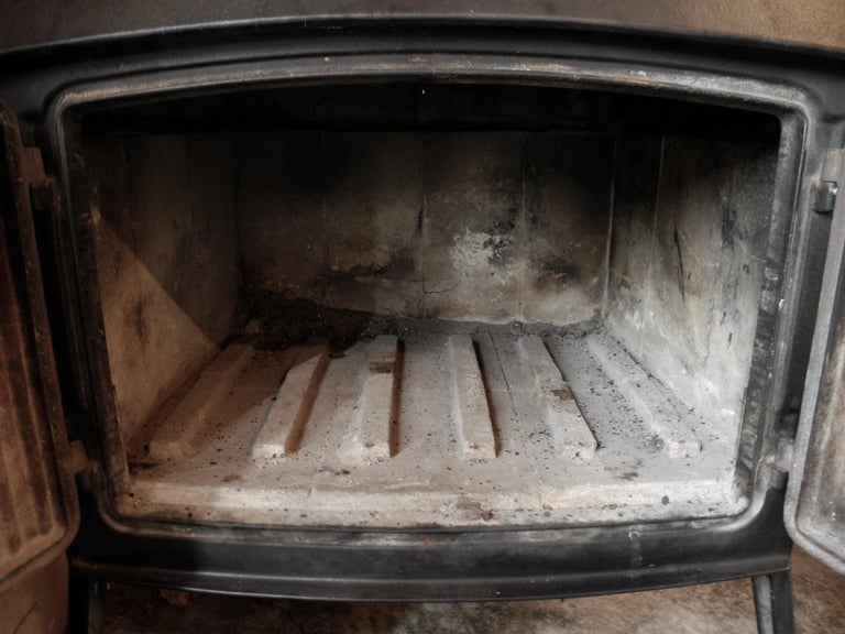 Vintage Modern Danish Black Cast Iron Wood Stove and Fireplace by Morsø ...