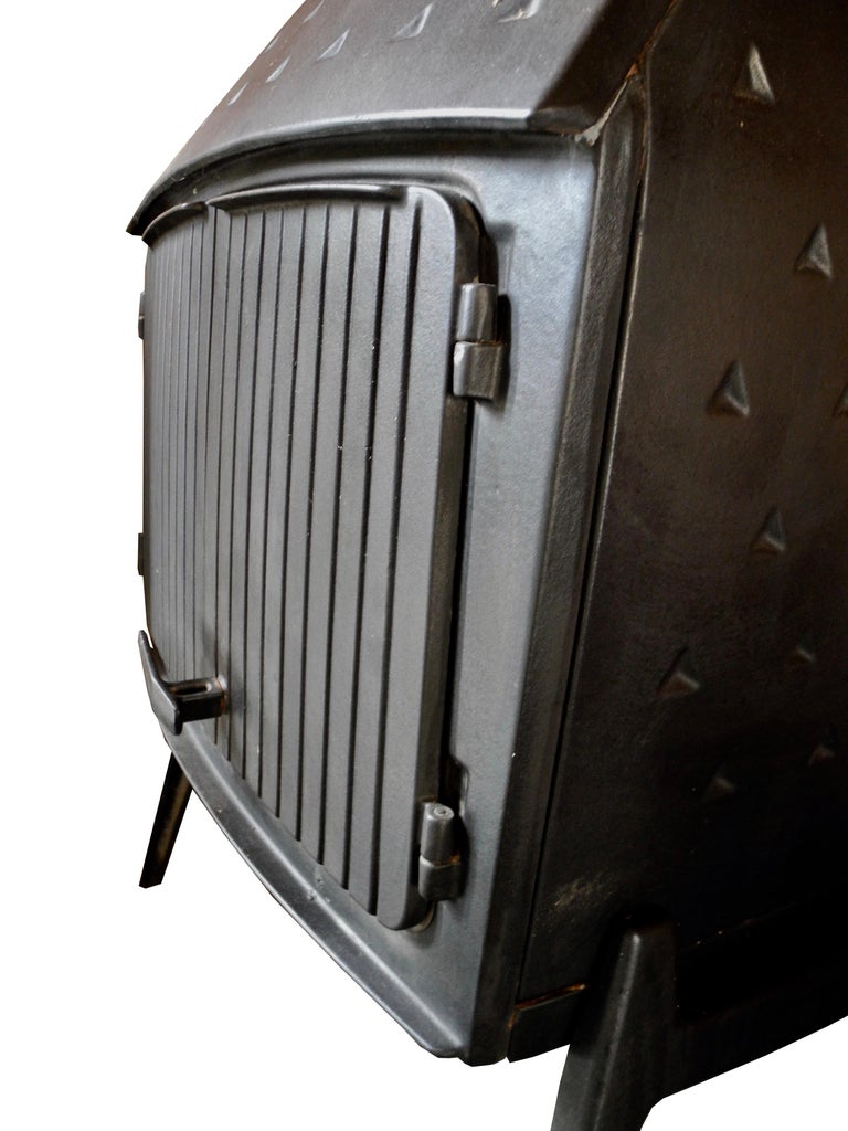 Vintage Modern Danish Black Cast Iron Wood Stove and Fireplace by Morsø ...