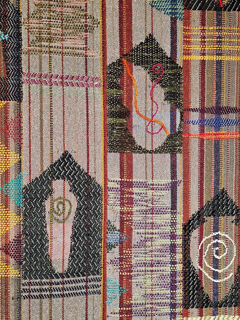 Vintage Modern Design Handwoven Textile Tapestry Wall Art with Figural ...