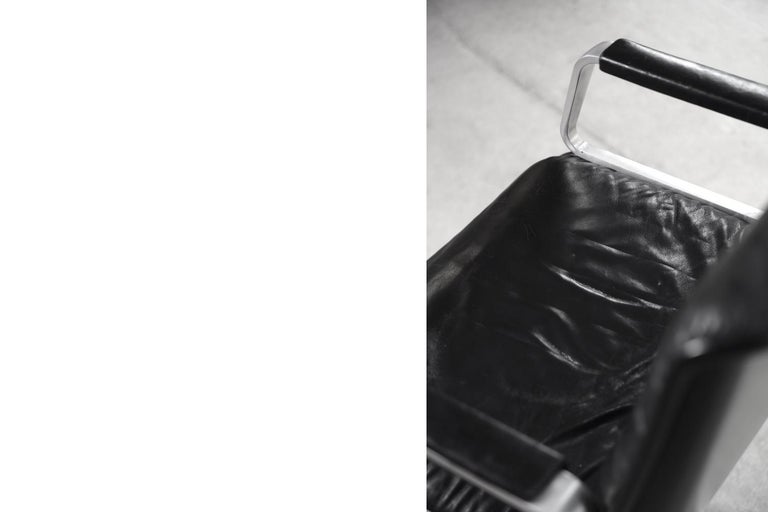 Vintage Modern German Black Leather Delta 2000 Office Chair from ...