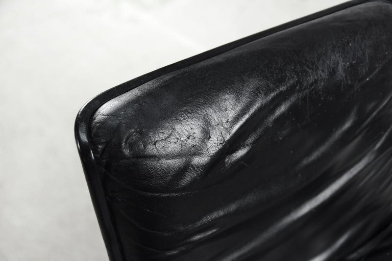 Vintage Modern German Black Leather Delta 2000 Office Chair from ...