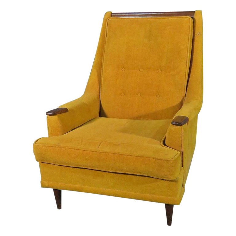 Vintage Modern High Back Lounge Chair For Sale at 1stDibs