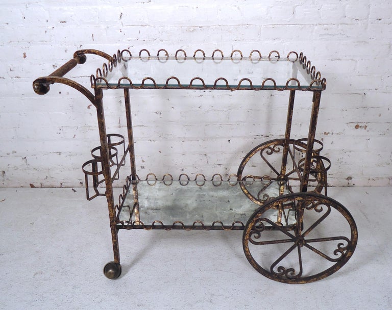 Vintage Modern Iron Bar Cart at 1stDibs