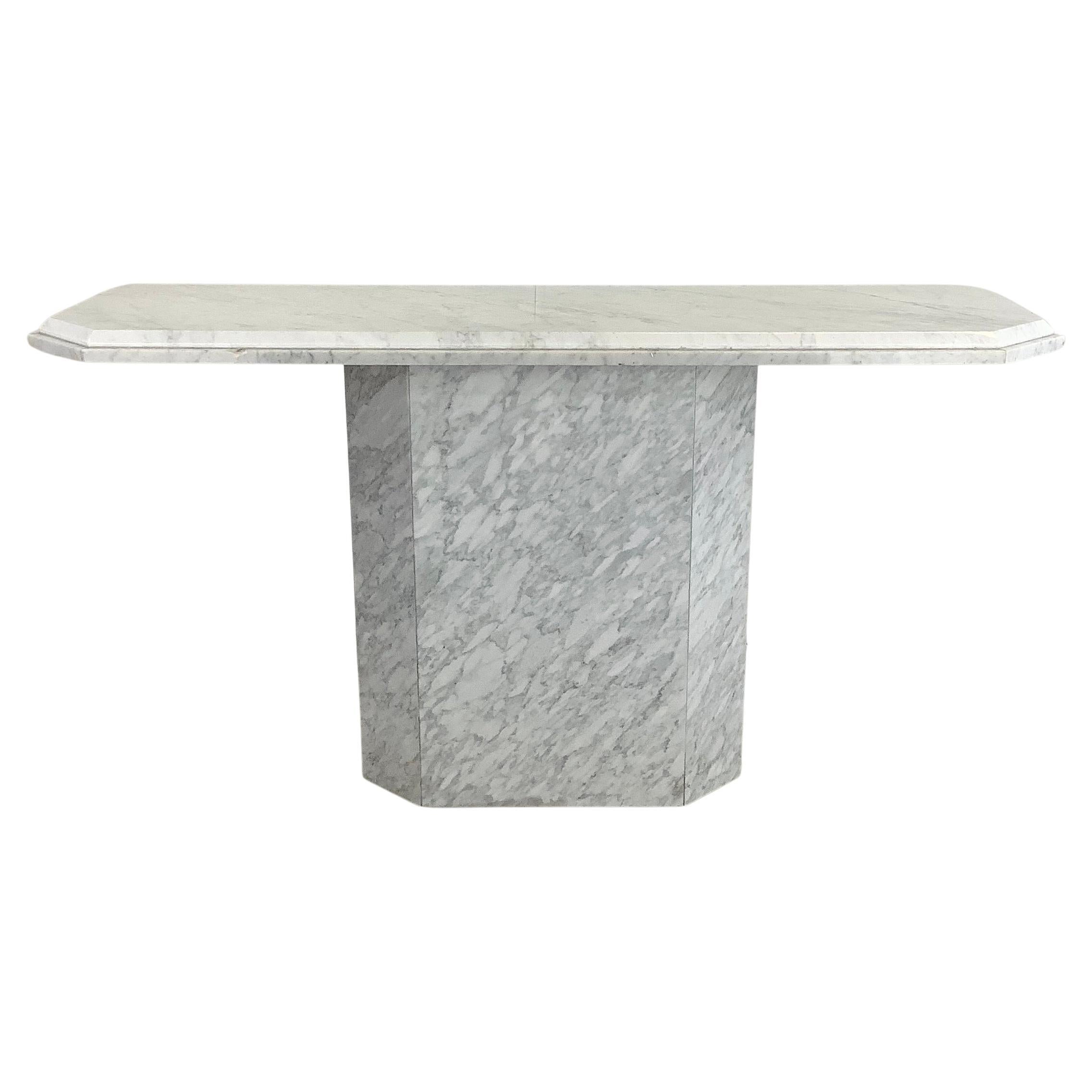 Italian White Statuario Marble Console Table at 1stDibs