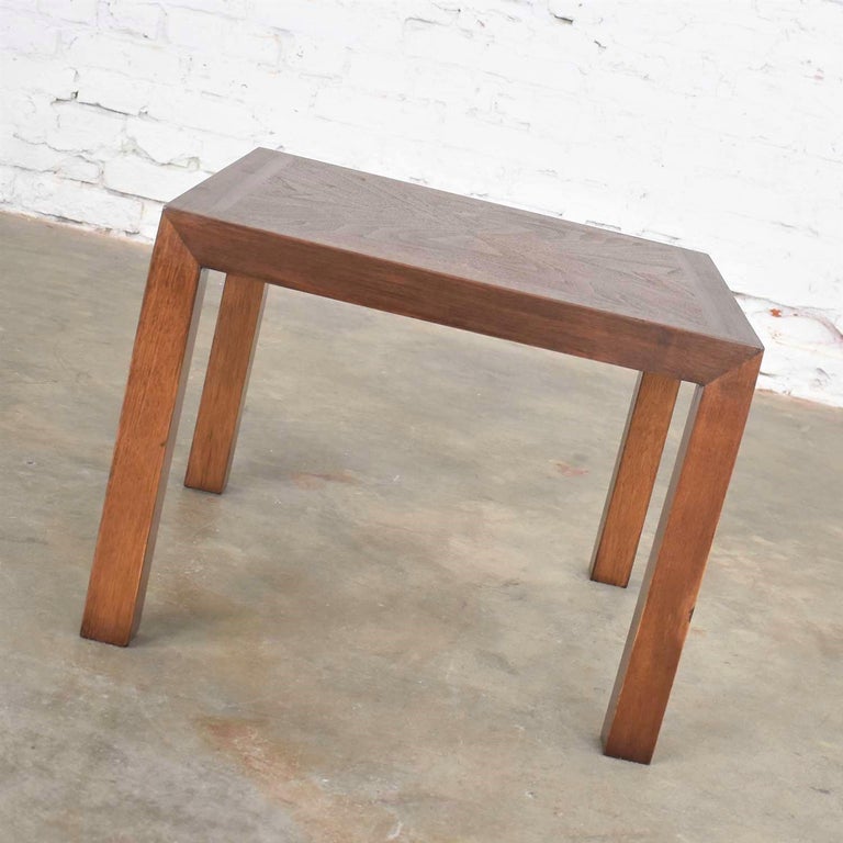 Vintage Modern Lane Solid Walnut Square Parsons Side Table Style #1124 ...
