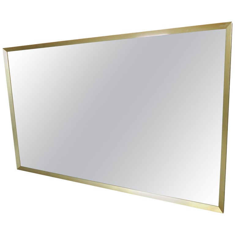 Vintage Modern Large Brass Mirror For Sale at 1stDibs