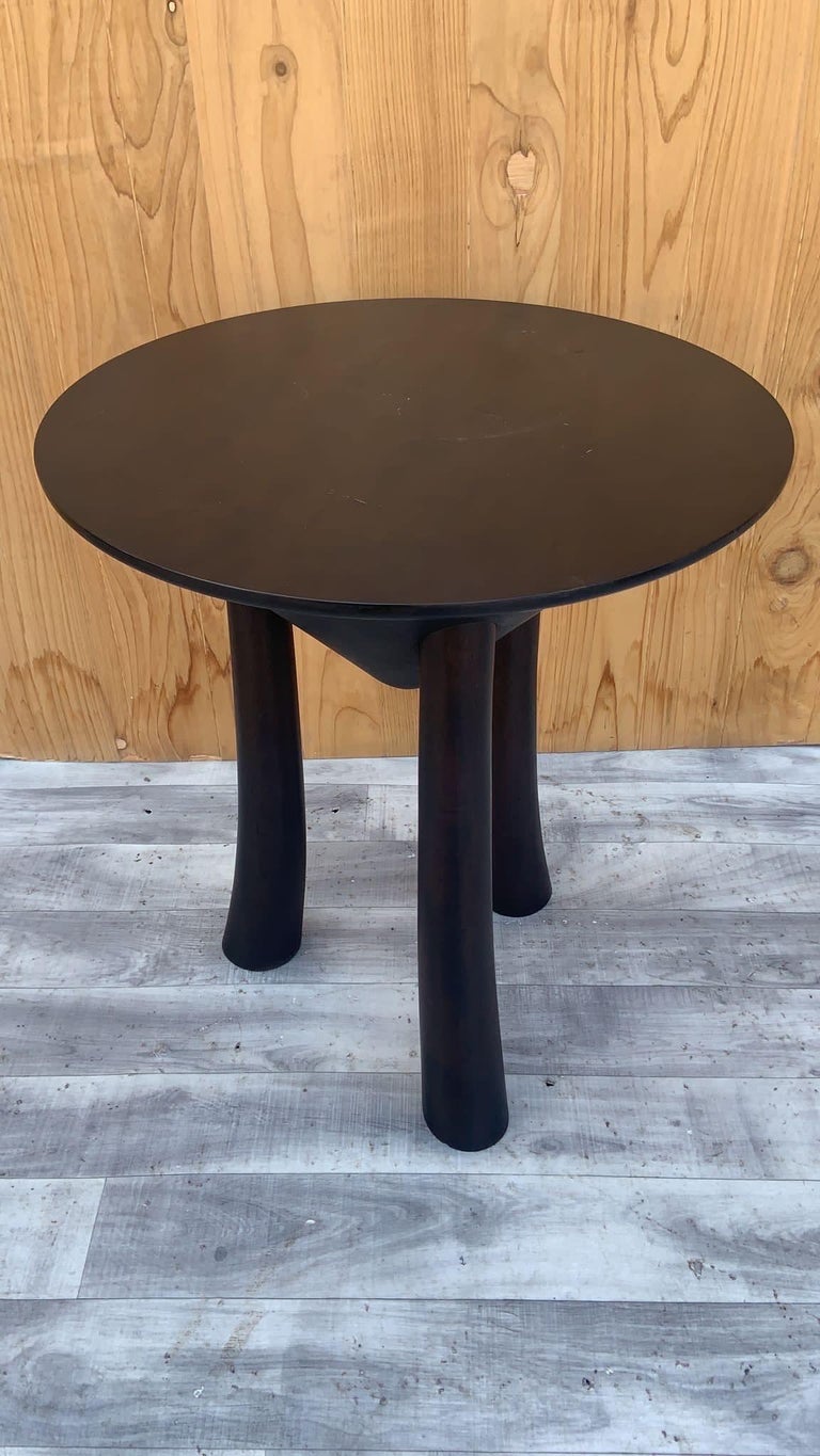 Vintage Modern Minimalist Sculpted 3 Arched Leg Side Table, Pair For ...