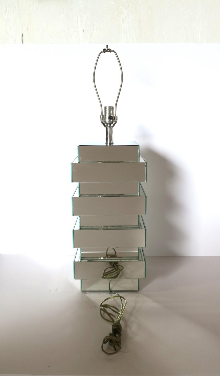 Vintage Modern Mirrored Table Lamp, circa 1970s For Sale at 1stDibs