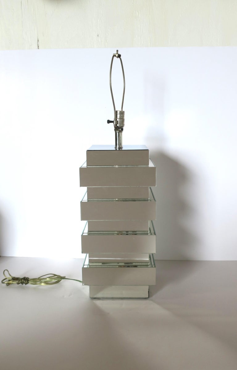 Vintage Modern Mirrored Table Lamp, circa 1970s For Sale at 1stDibs