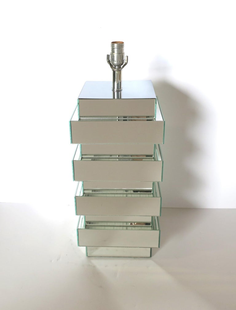 Vintage Modern Mirrored Table Lamp, circa 1970s For Sale at 1stDibs