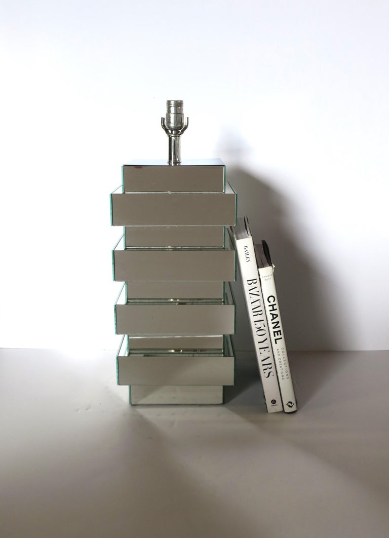 Vintage Modern Mirrored Table Lamp, circa 1970s For Sale at 1stDibs