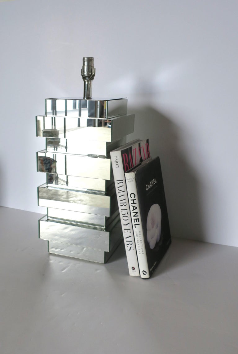 Vintage Modern Mirrored Table Lamp, circa 1970s For Sale at 1stDibs