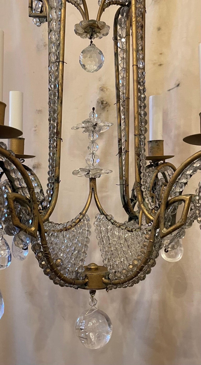 Vintage Modern Niermann Weeks Four-Light Beaded Rock Crystal Bagues ...